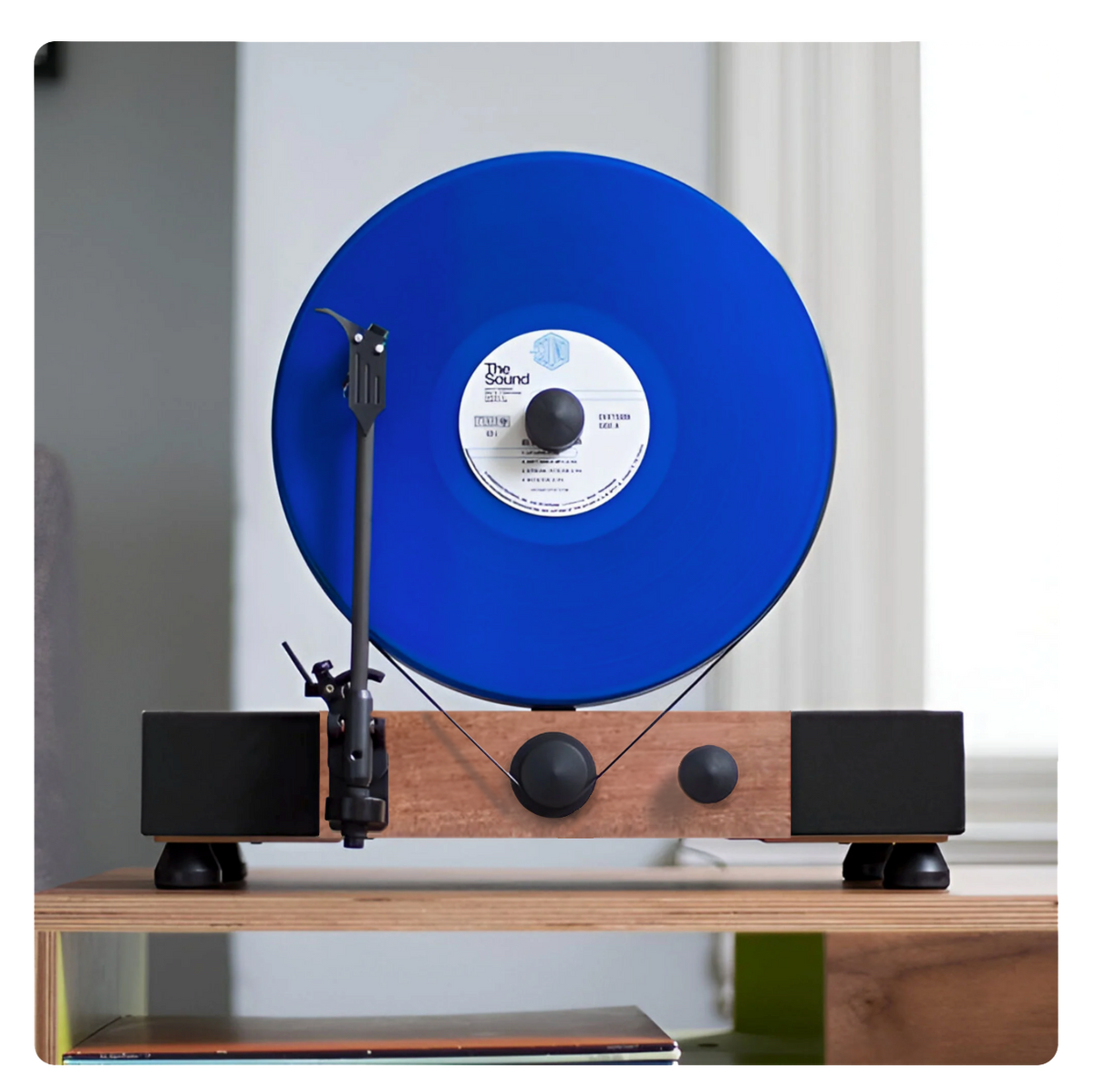 Floating Record vertical turntable with Built-In Stereo Speakers ...