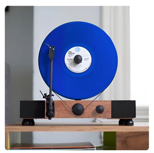 Floating Record vertical turntable with Built-In Stereo Speakers ...